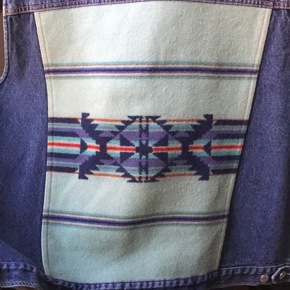 Pendleton | Jackets & Coats | Vintage Pendleton Wool Panel Denim Vest ...